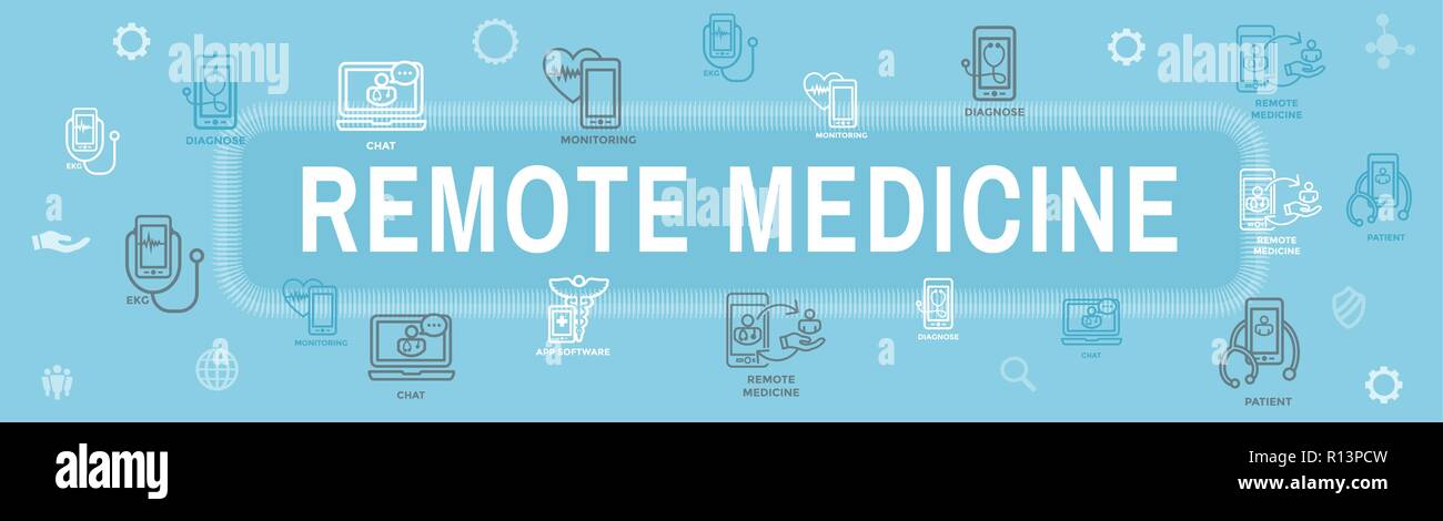 Telemedicine abstract idea - icons illustrating remote health and ...