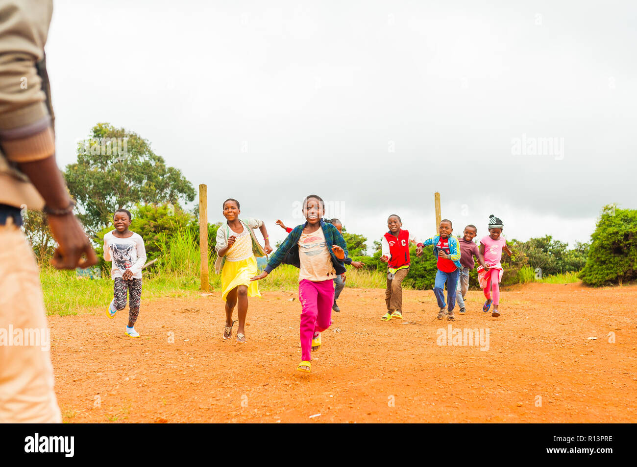 Bafoussam, Cameroon - 06 august 2018: young smiling african girls and ...