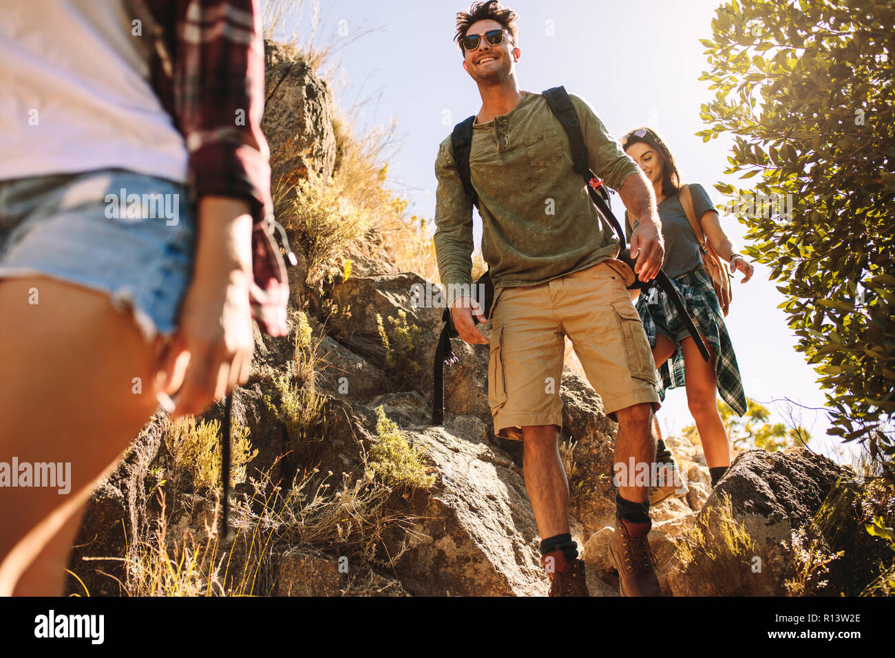 Man walking through rocks hi-res stock photography and images - Alamy