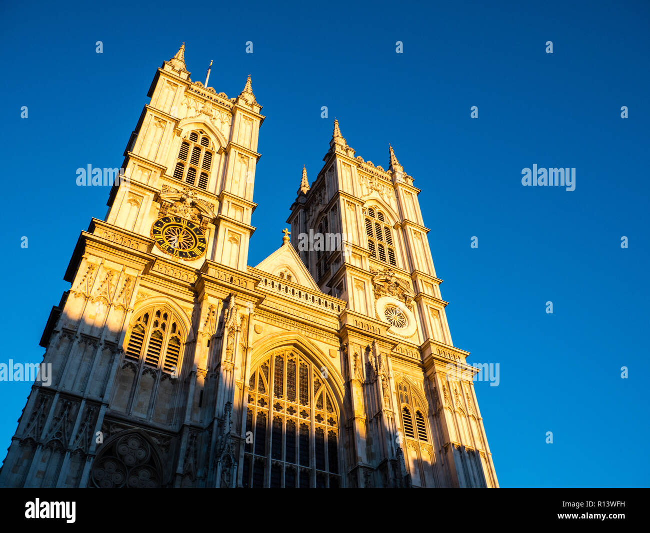 Twin Tower, at Sunset, Westminster Abbey, Westminster, London, England ...