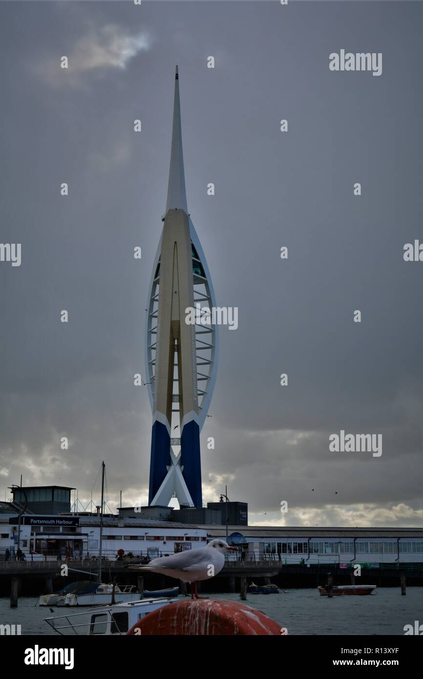 mid distance view of the Spinnaker tower Portsmouth harbour Stock Photo ...