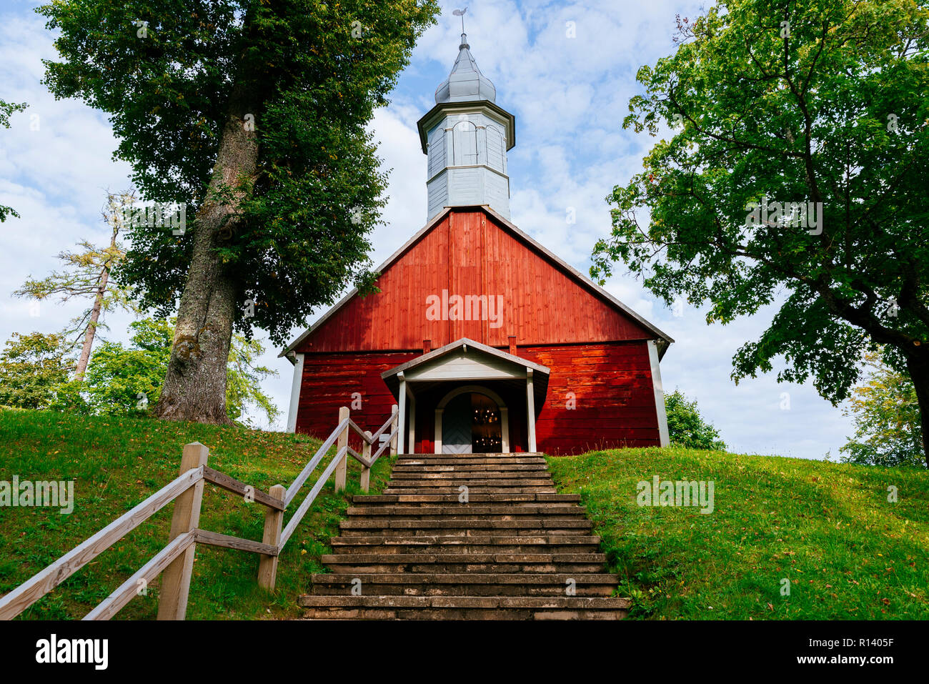 The church of Turaida is one of the oldest wooden churches in Latvia ...