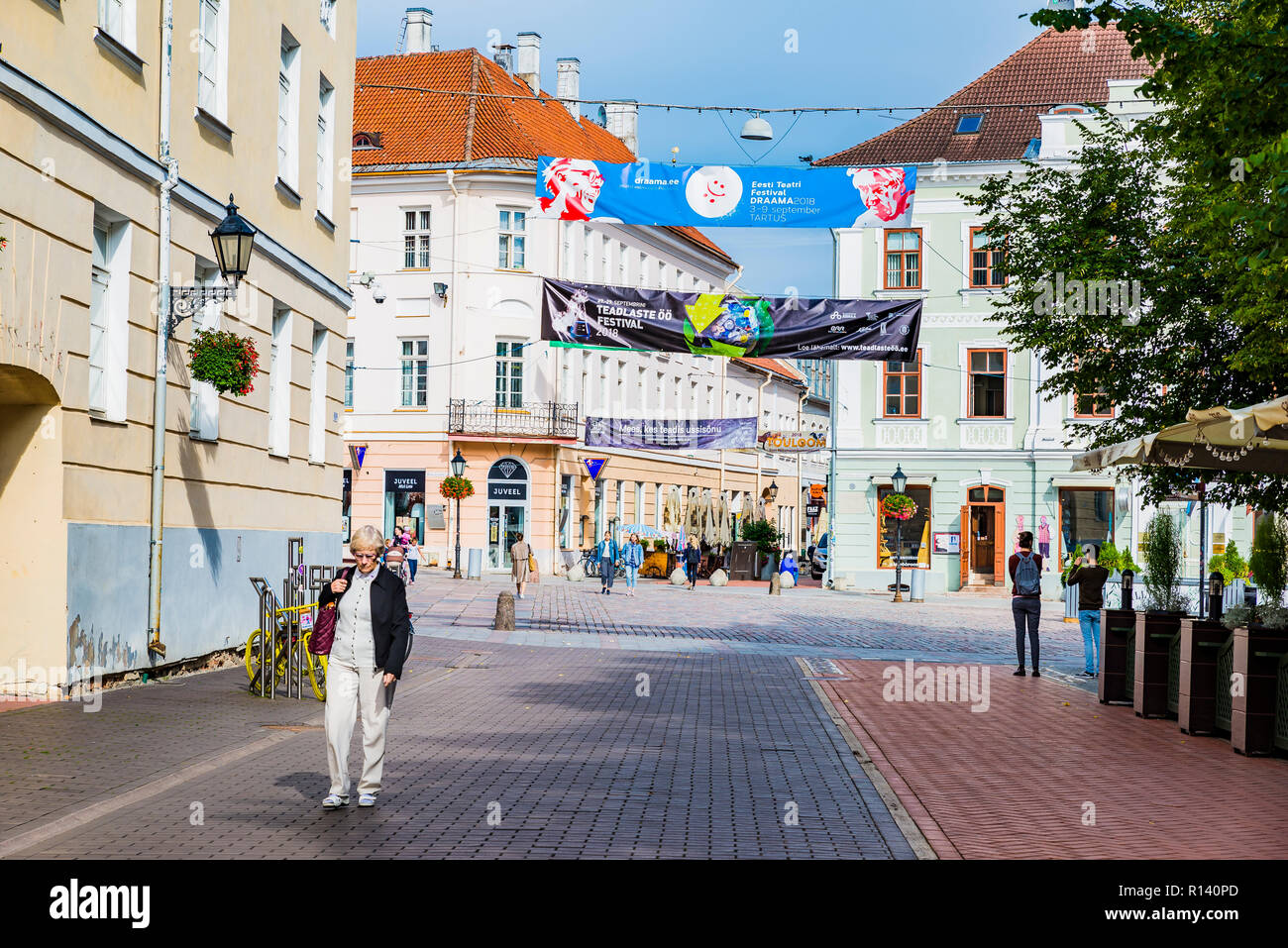 Streets of the old city. Tartu, Tartu County, Estonia, Baltic states ...