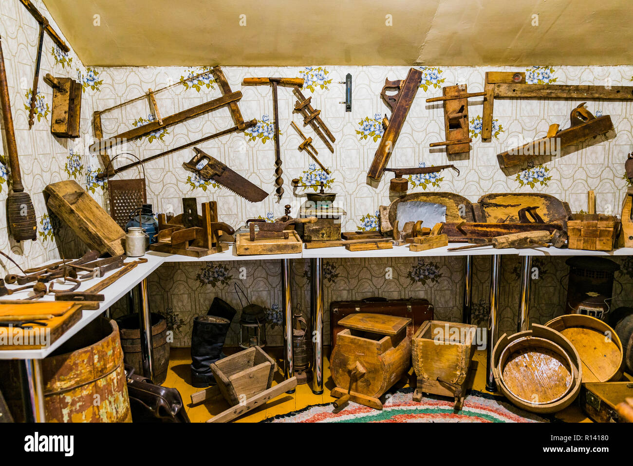 Interior Kolkja Museum of Old Believers. Russians whose ancestors went ...