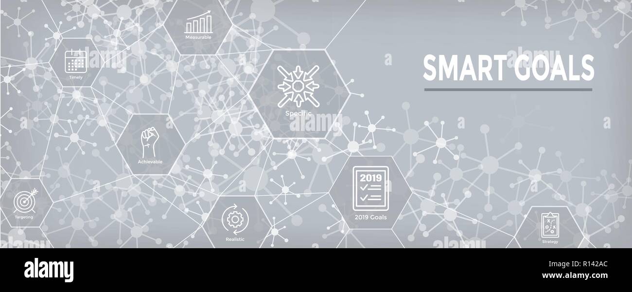 2019 SMART Goals Vector graphic w various Smart goal keywords Stock ...