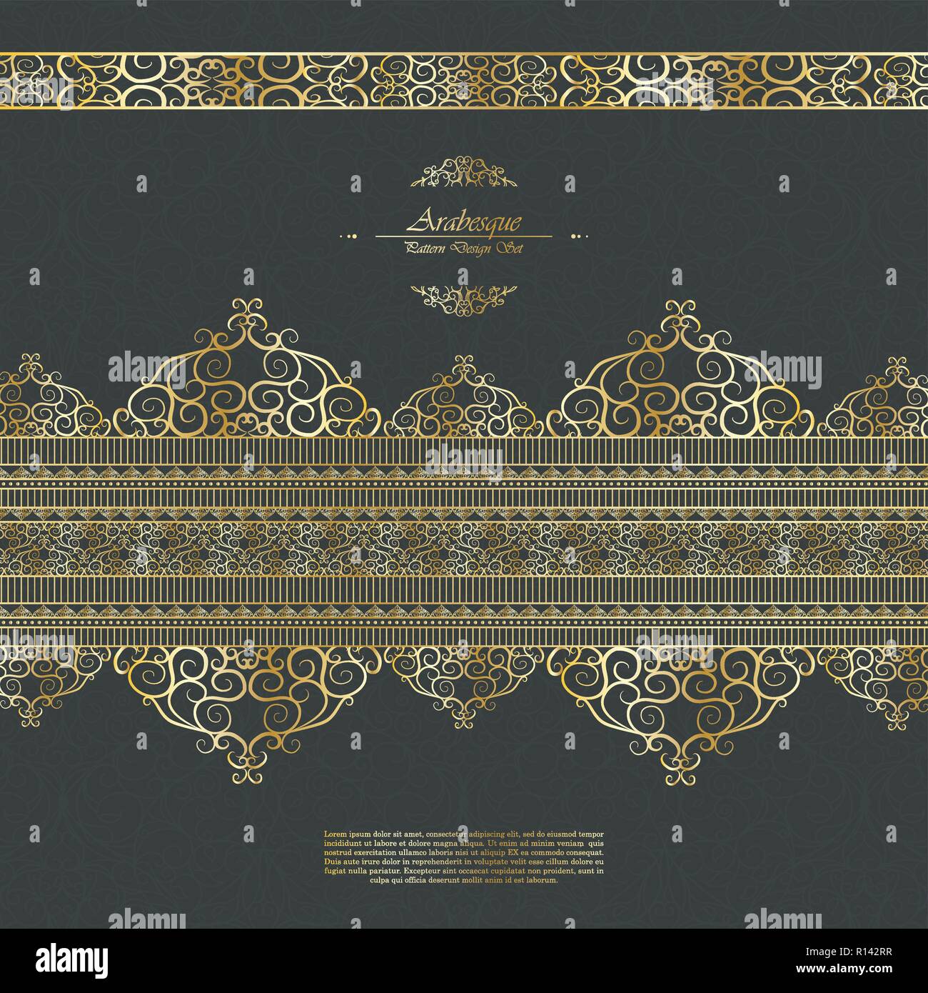 Pattern arabesque element classy grey background template vector design ...
