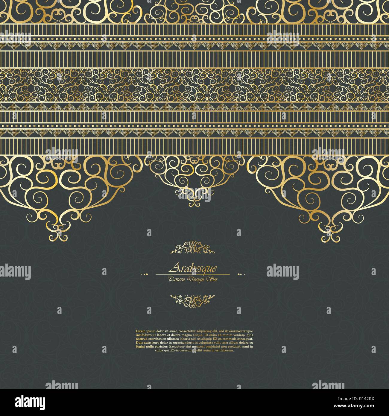 Pattern arabesque element classy elegant grey background template ...