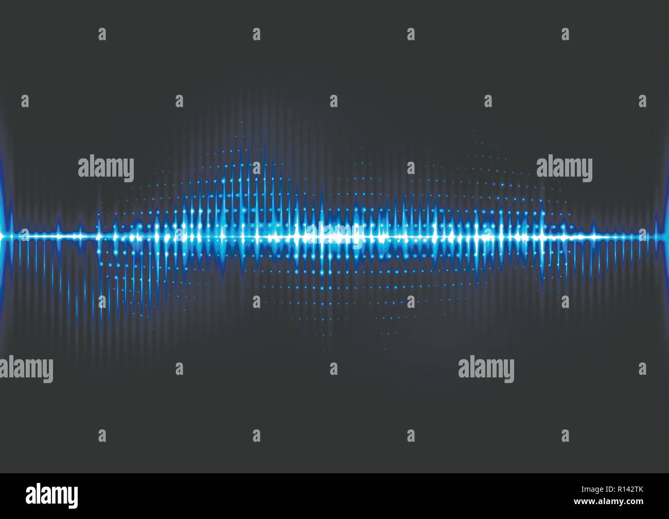 Abstract digital technology wave signal expanding background template ...