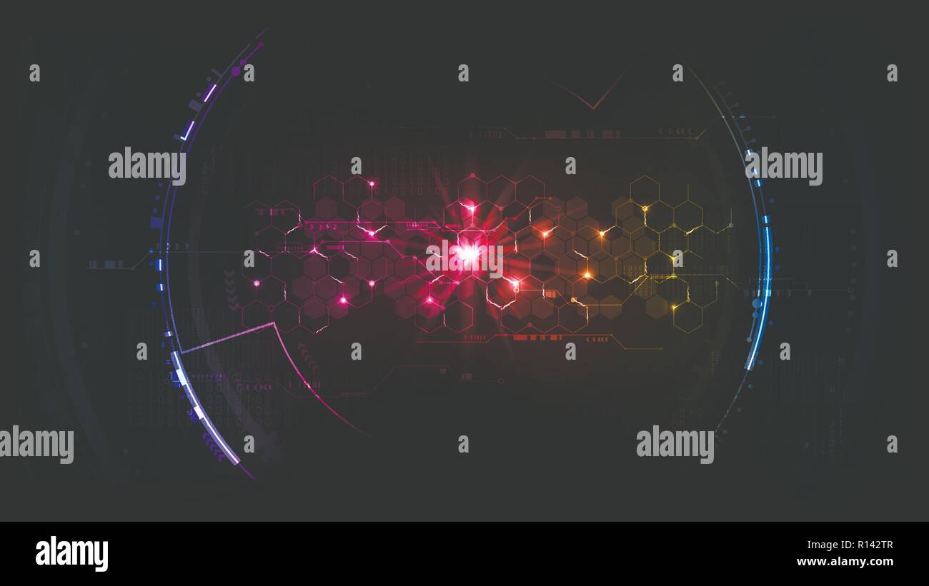 Abstract digital technology wave signal interface concept background ...