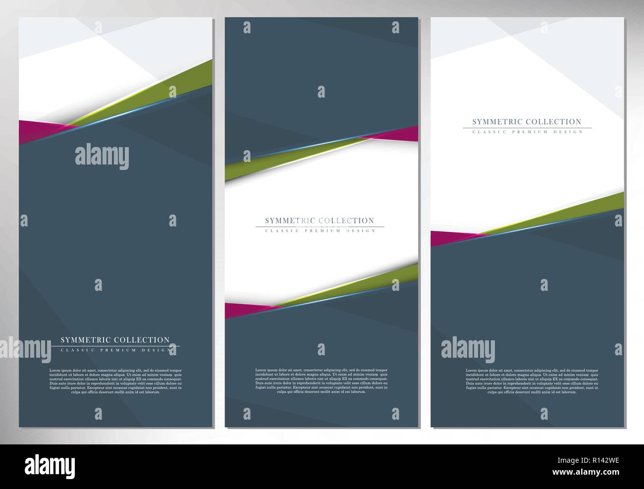 Symmetric collection geometric pattern background card template vector ...