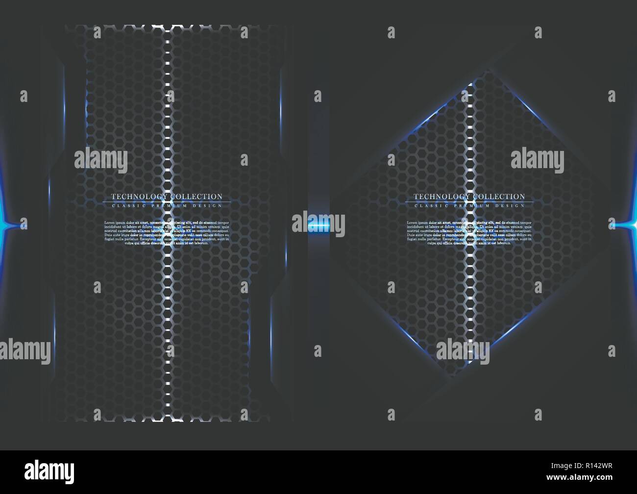 Technology collection abstract modern cyberspace background card ...
