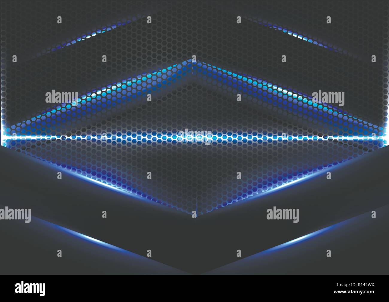 Abstract digital technology future metal hexagon space cyber background ...