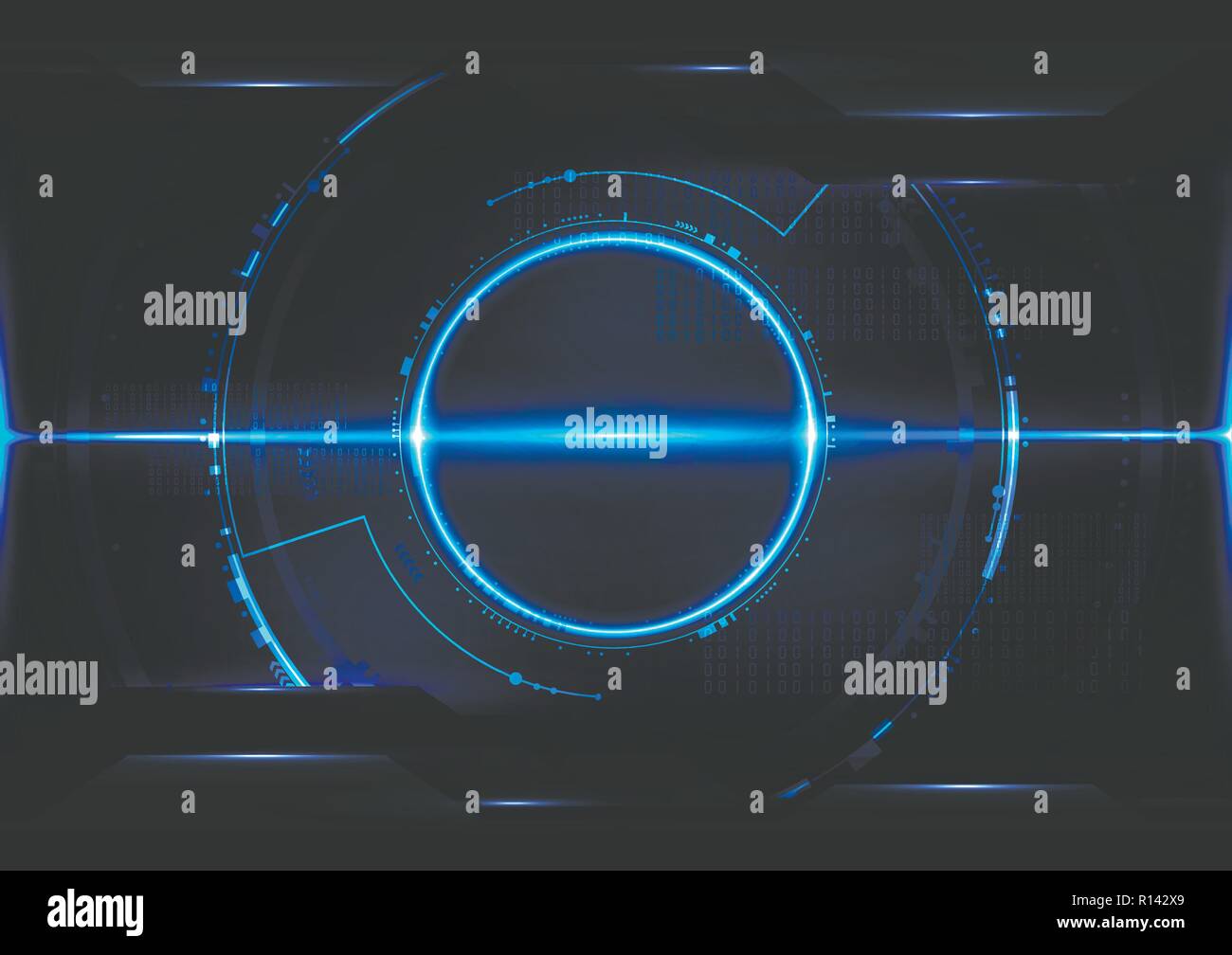 Abstract digital technology futuristic data interface background vector ...