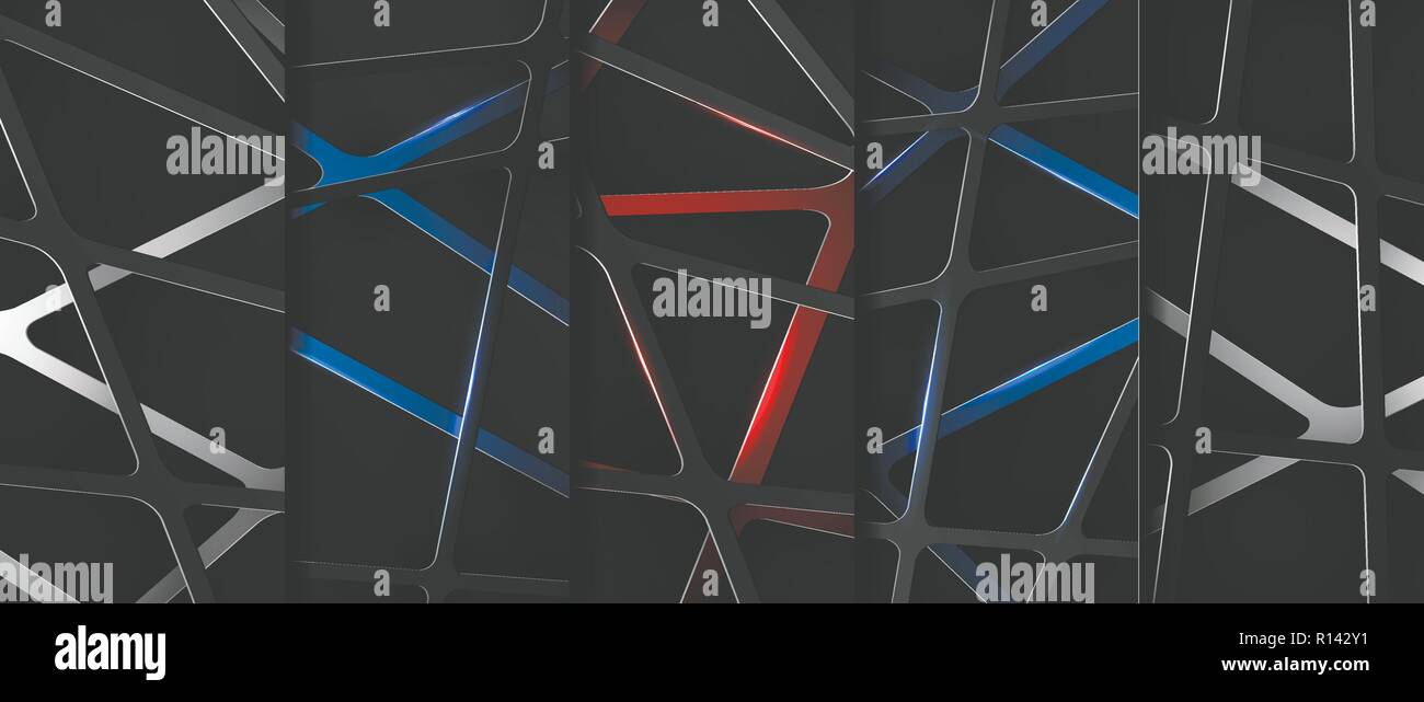 Technology collection abstract modern cyber grid background card ...