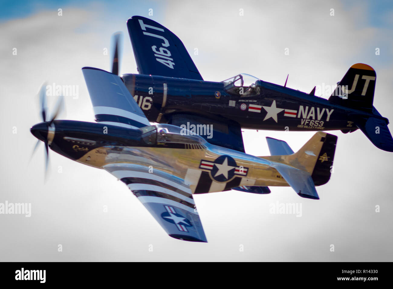 The P-51 Mustang and The Vought F4U Corsair Stock Photo - Alamy