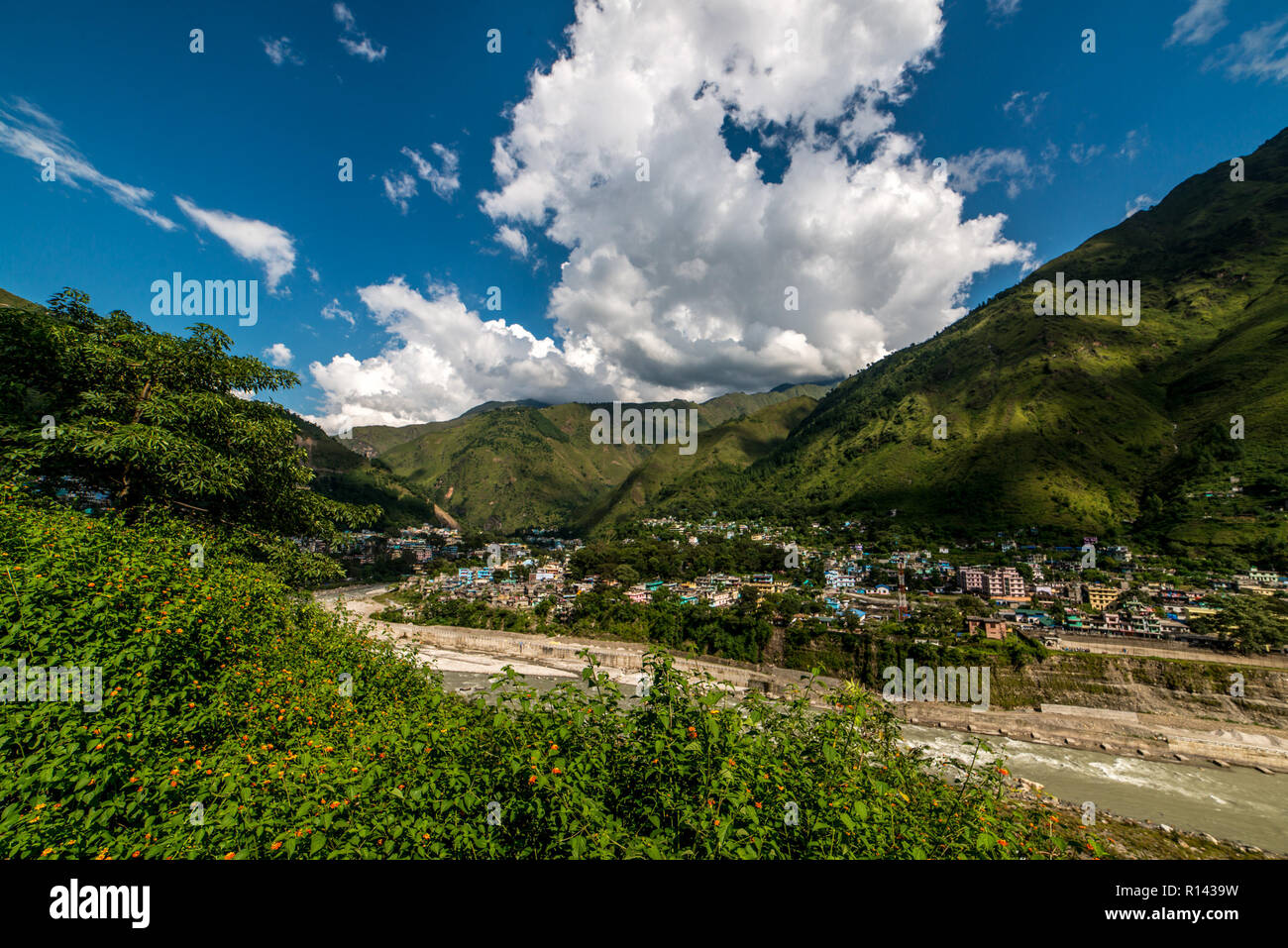 Landscape of Dharchula Town at Indo-Nepal Border Stock Photo - Alamy