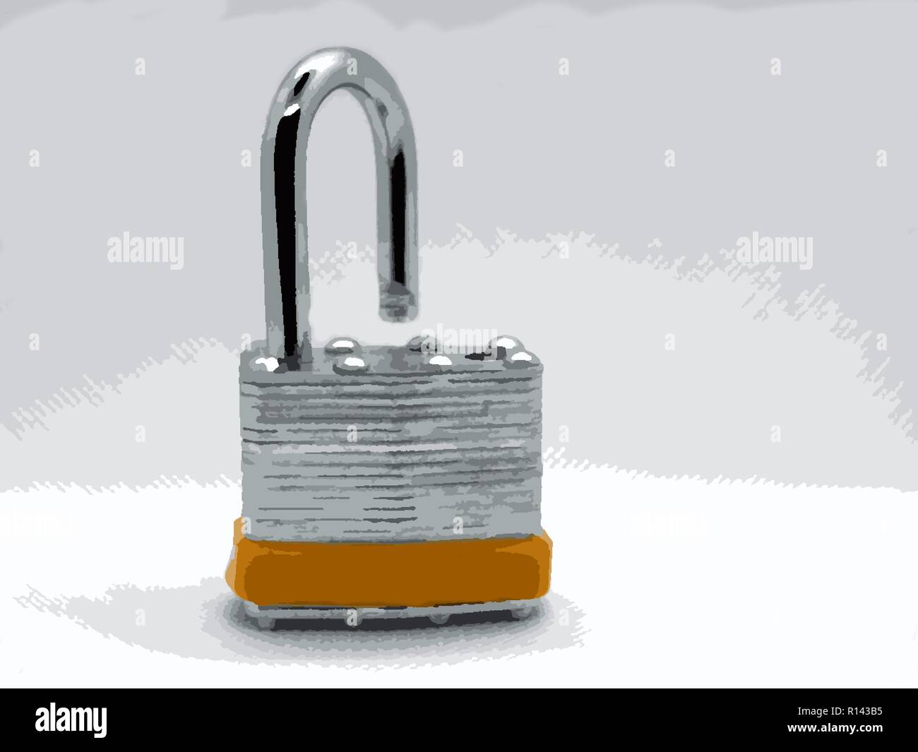 Vector of unlocked steel lock with yellow band Stock Vector Image & Art ...