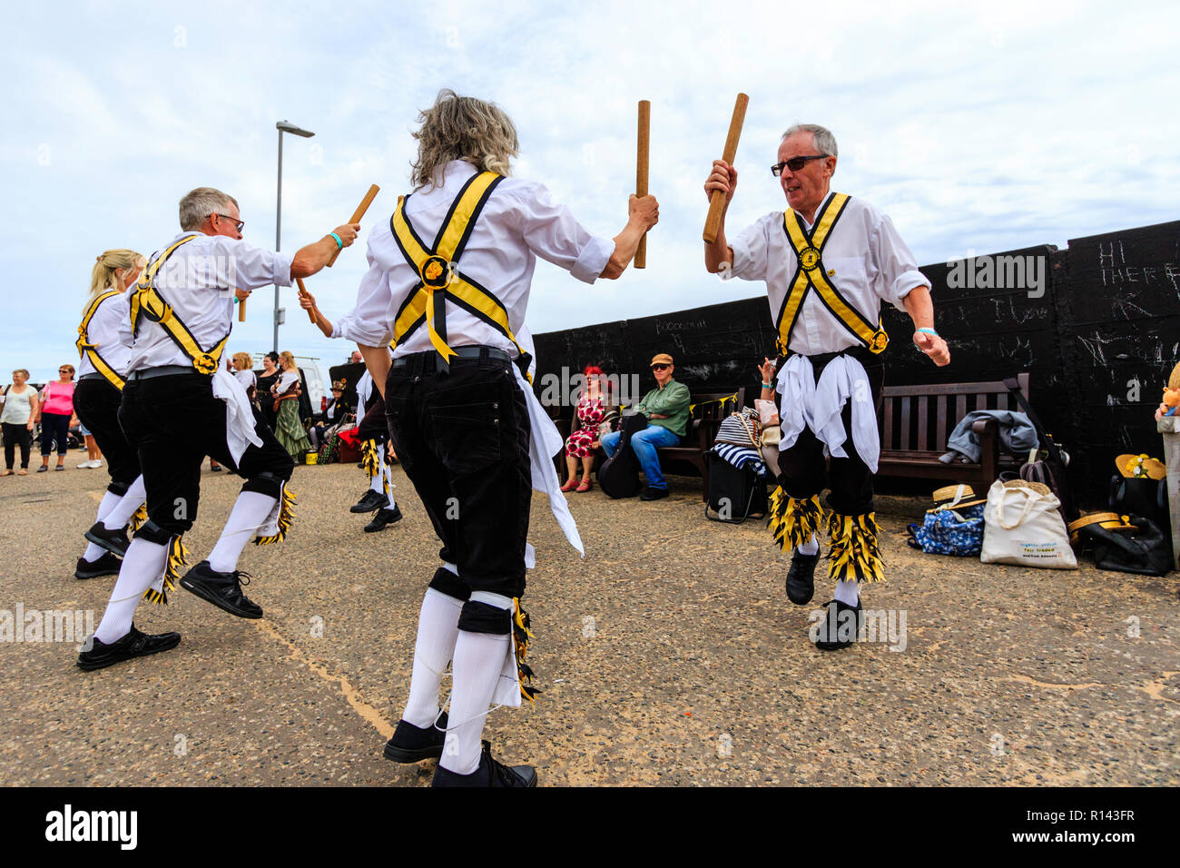 Traditional English folk dancers, Leading Lights Morris mixed side at ...