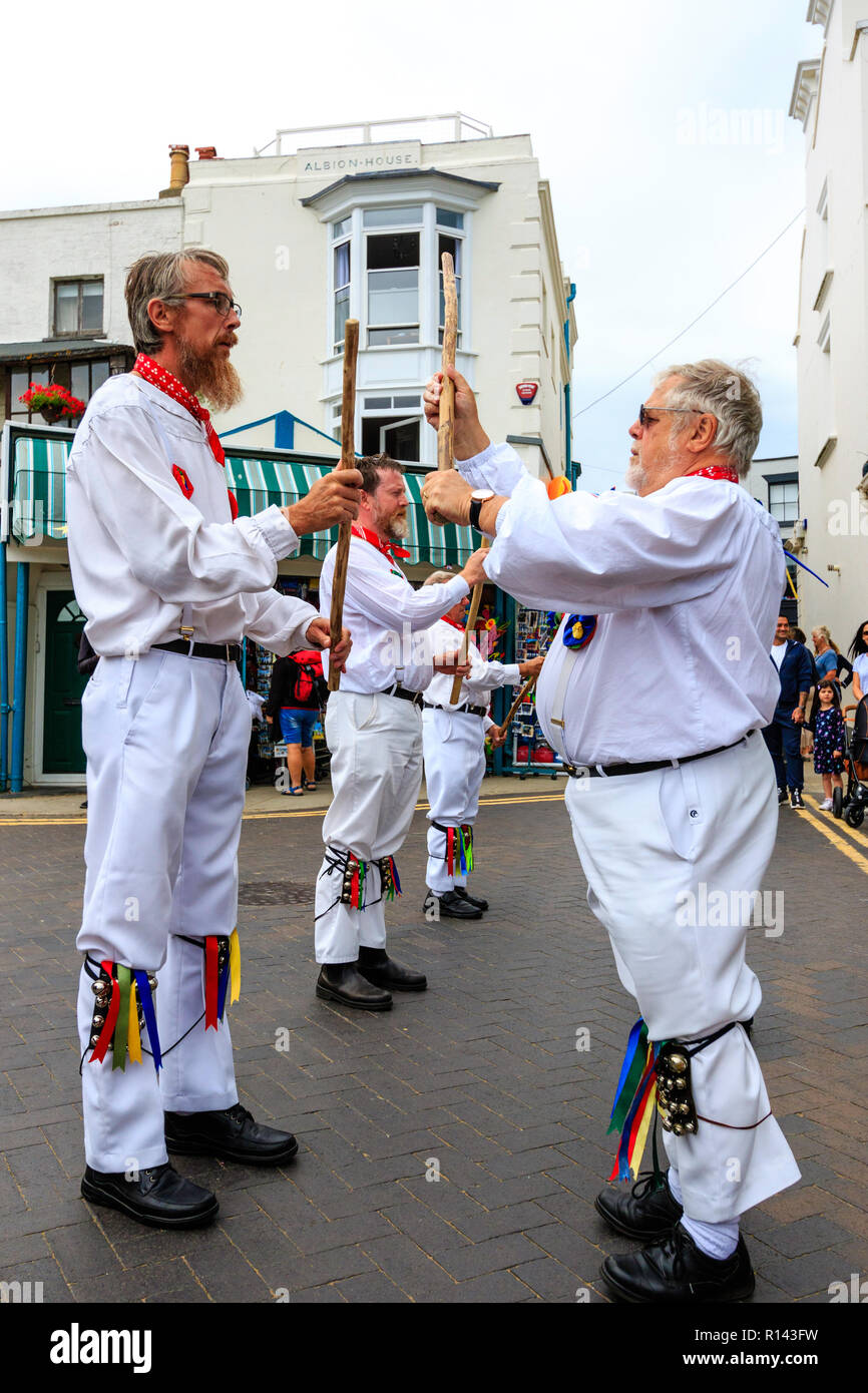Traditional English folk dancers, Wood church Morris at the Broadstairs ...