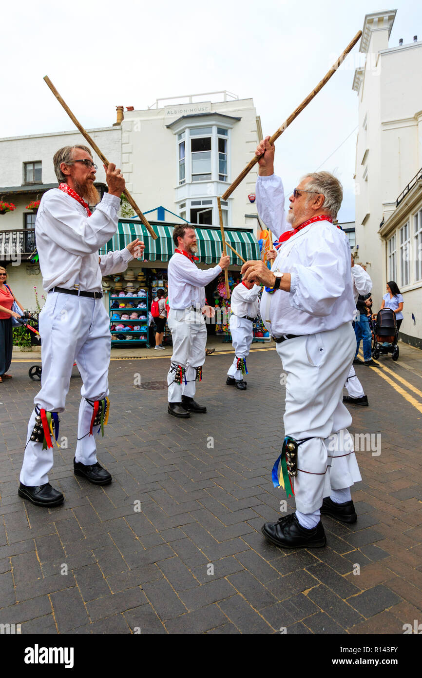 Traditional English folk dancers, Wood church Morris at the Broadstairs ...