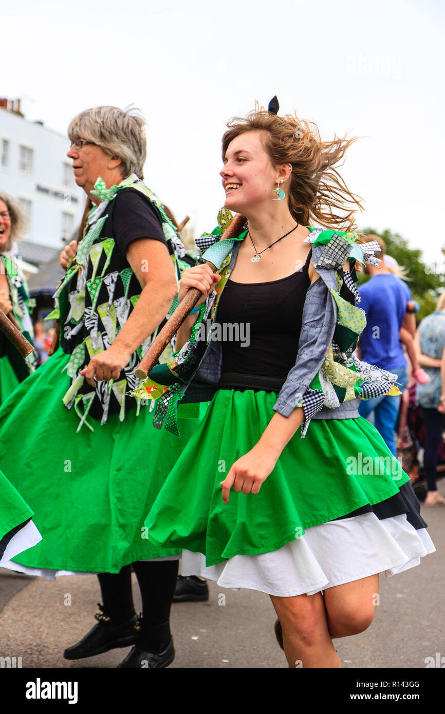 Broadstairs Folk week festival. Offcumduns all women Morris side ...
