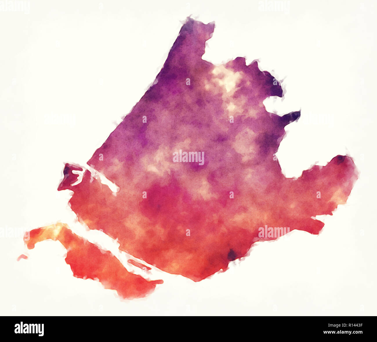 South Holland province map of the Netherlands in front of a white ...