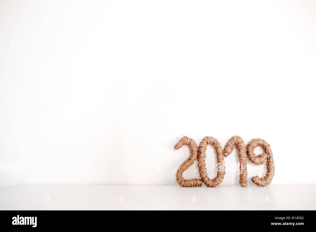 Christmas and happy new year decor with 2019 numbers on white ...