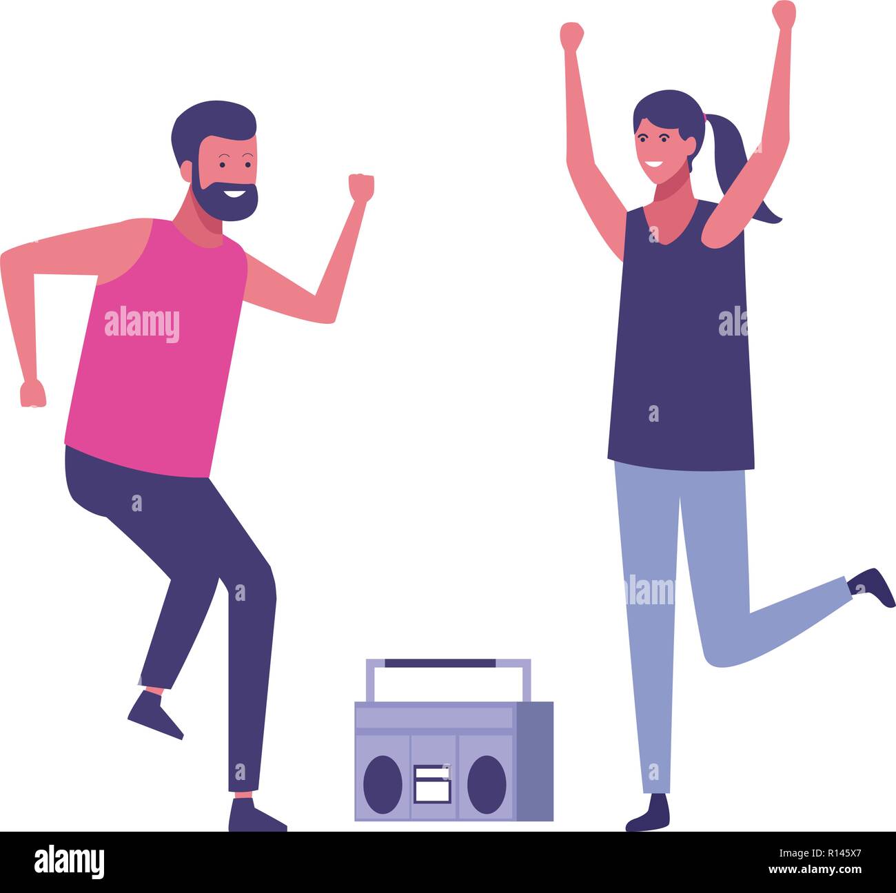 Diverse group dancing outdoors Stock Vector Images - Alamy