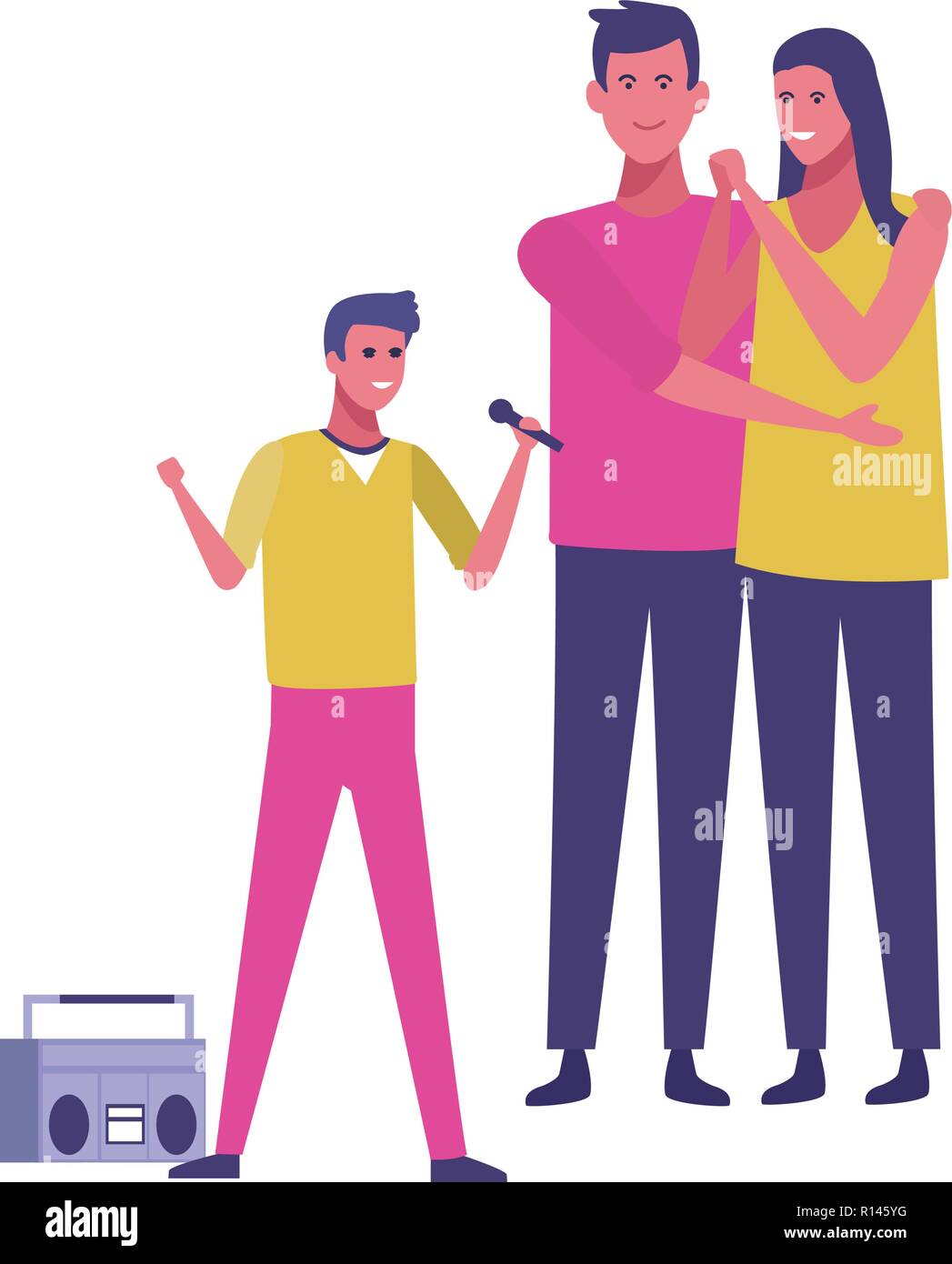 Family singing Stock Vector Images - Alamy