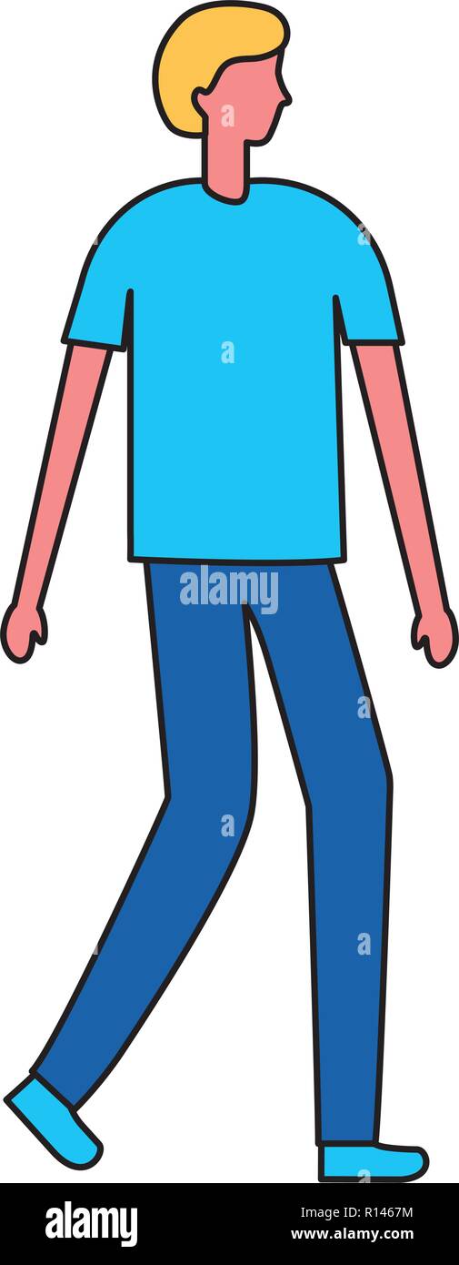 man character standing on white background vector illustration Stock ...
