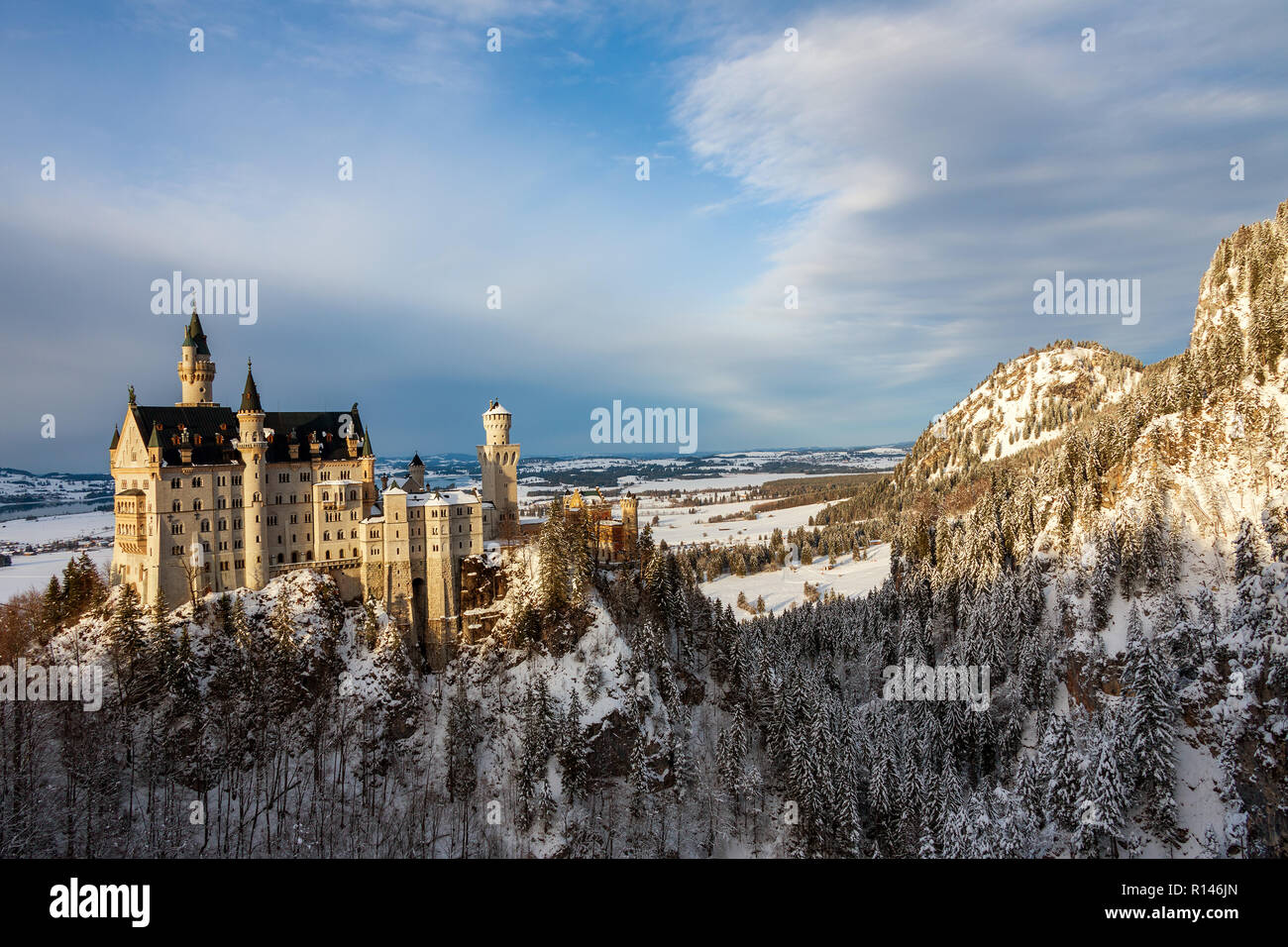 Neuschwanstein castle panoramic view hi-res stock photography and images - Alamy