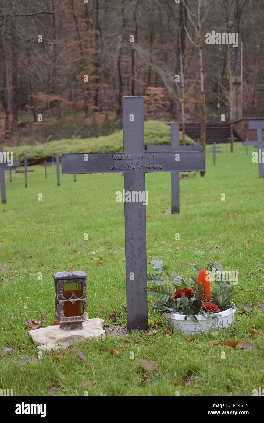 A grave marker 22.Jul.1940, the oldest German Soldier Wilhelm Weiner ...