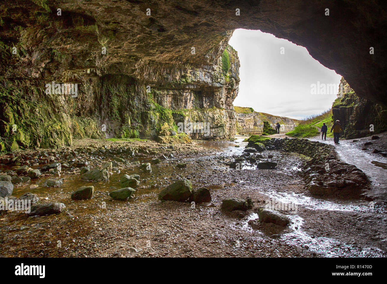 Smoo Cave in Durness, Sutherland, UK, the UK's largest sea cave Stock ...