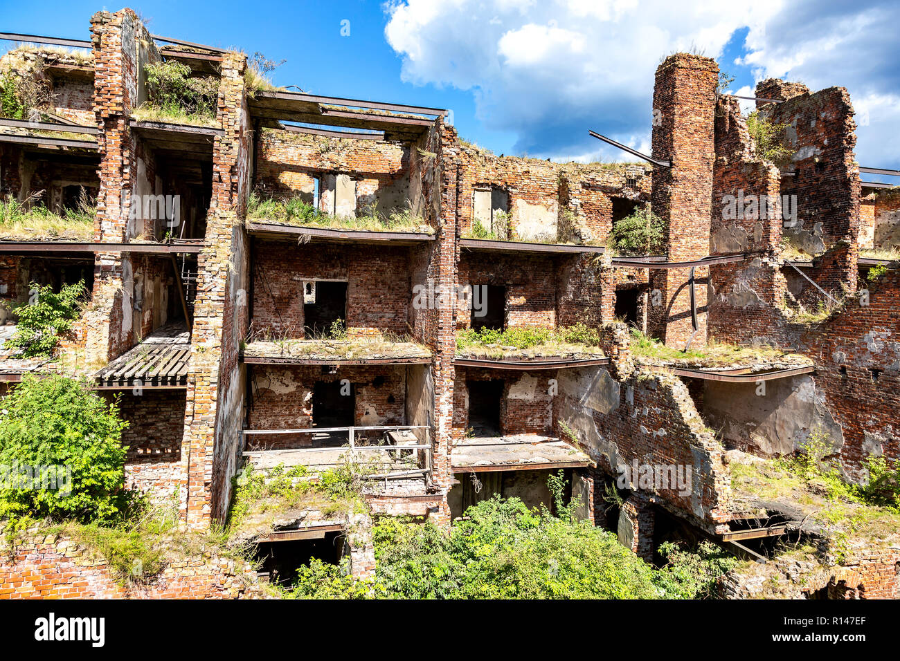Shlisselburg, Russia - August 8, 2018: Ruins of the ancient Oreshek ...