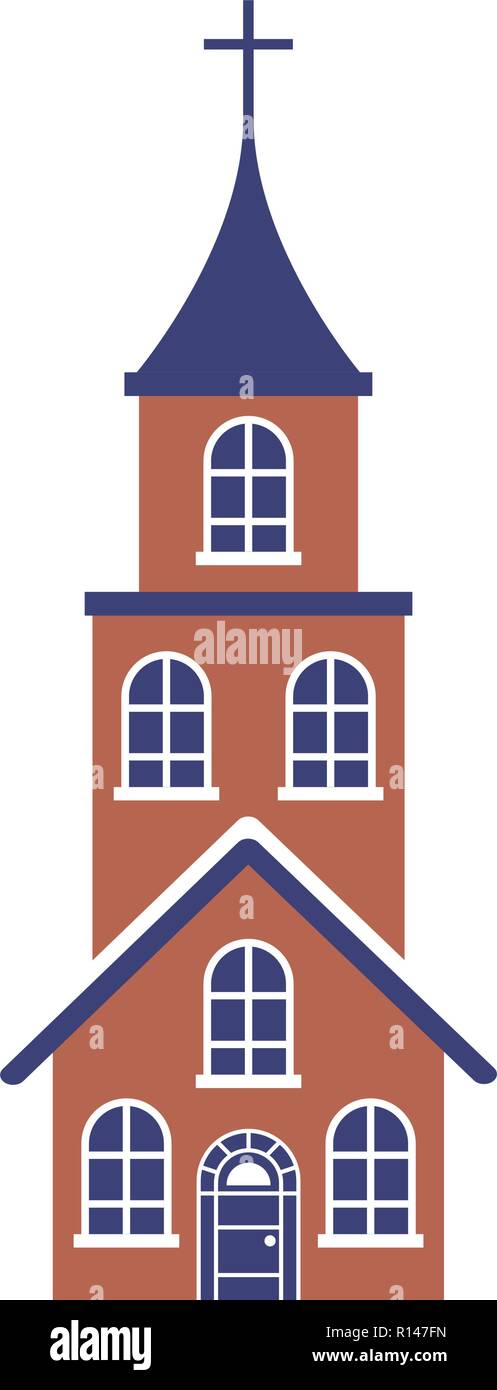 church cross building on white background vector illustration Stock ...