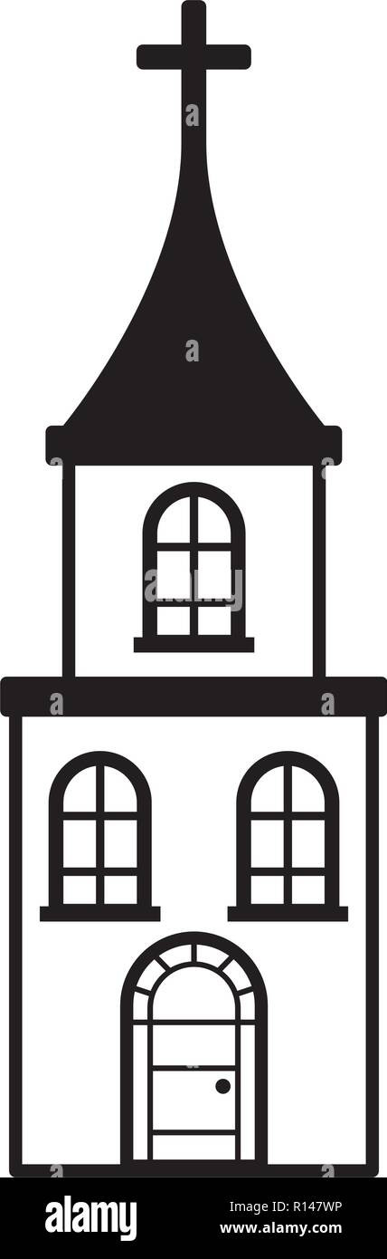 church cross building on white background vector illustration Stock ...