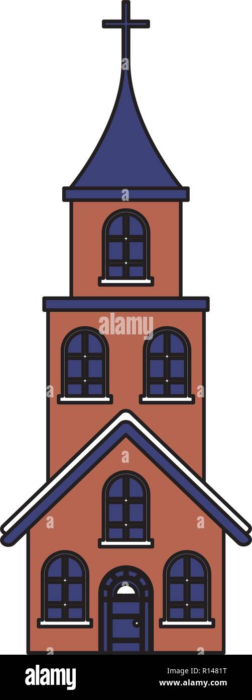 church cross building on white background vector illustration Stock ...