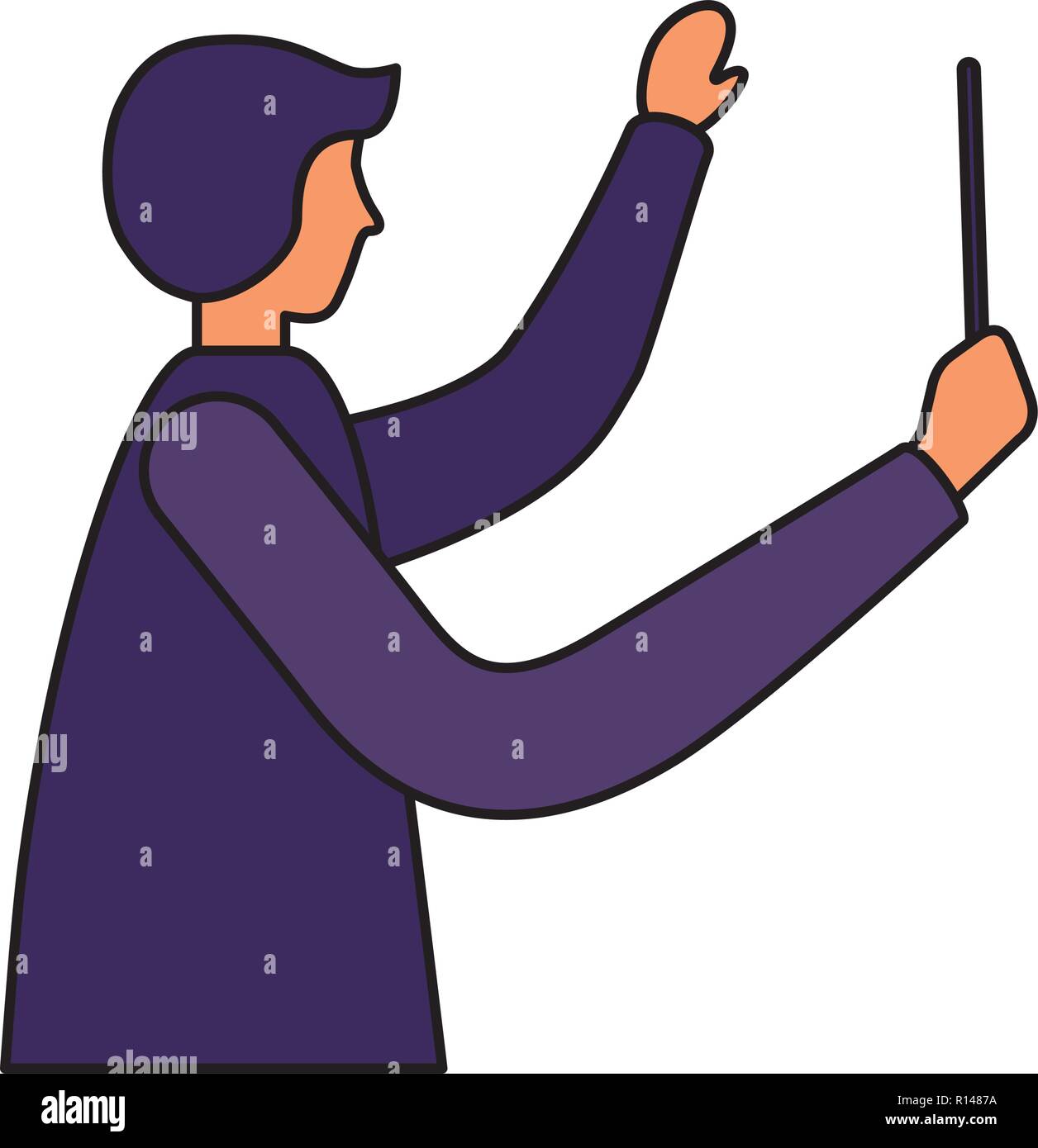 music conductor orchestra on white background vector illustration Stock ...