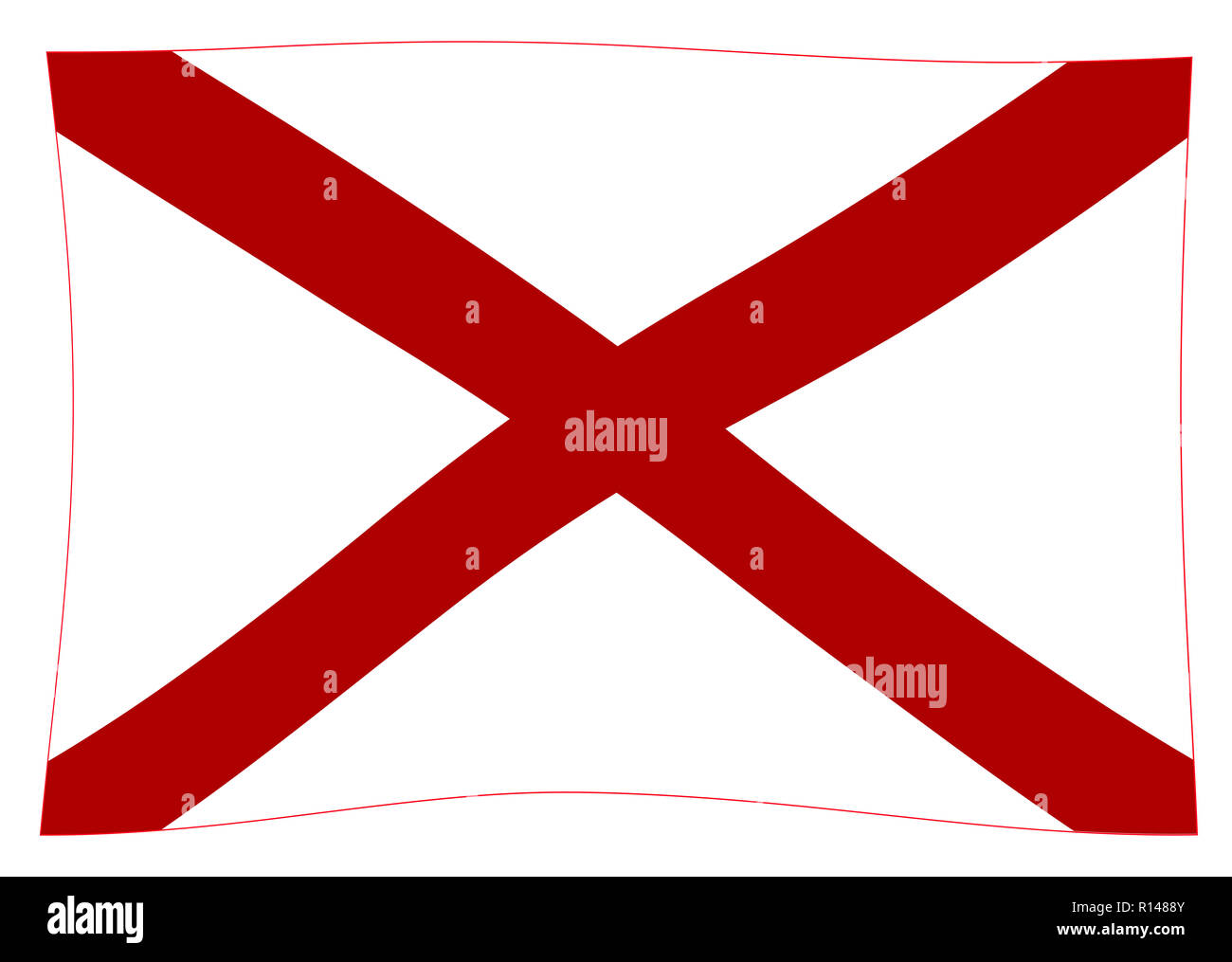 The flag of the United States stae Alabama blowing in the wind Stock ...