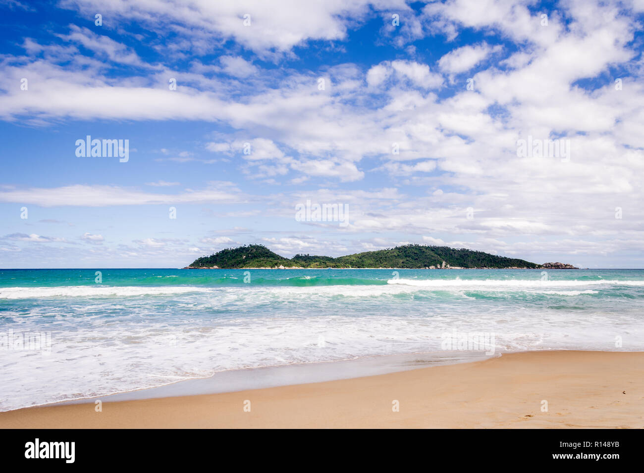 2018, october. Florianopolis, Brazil. Panoramic view of the Campeche ...