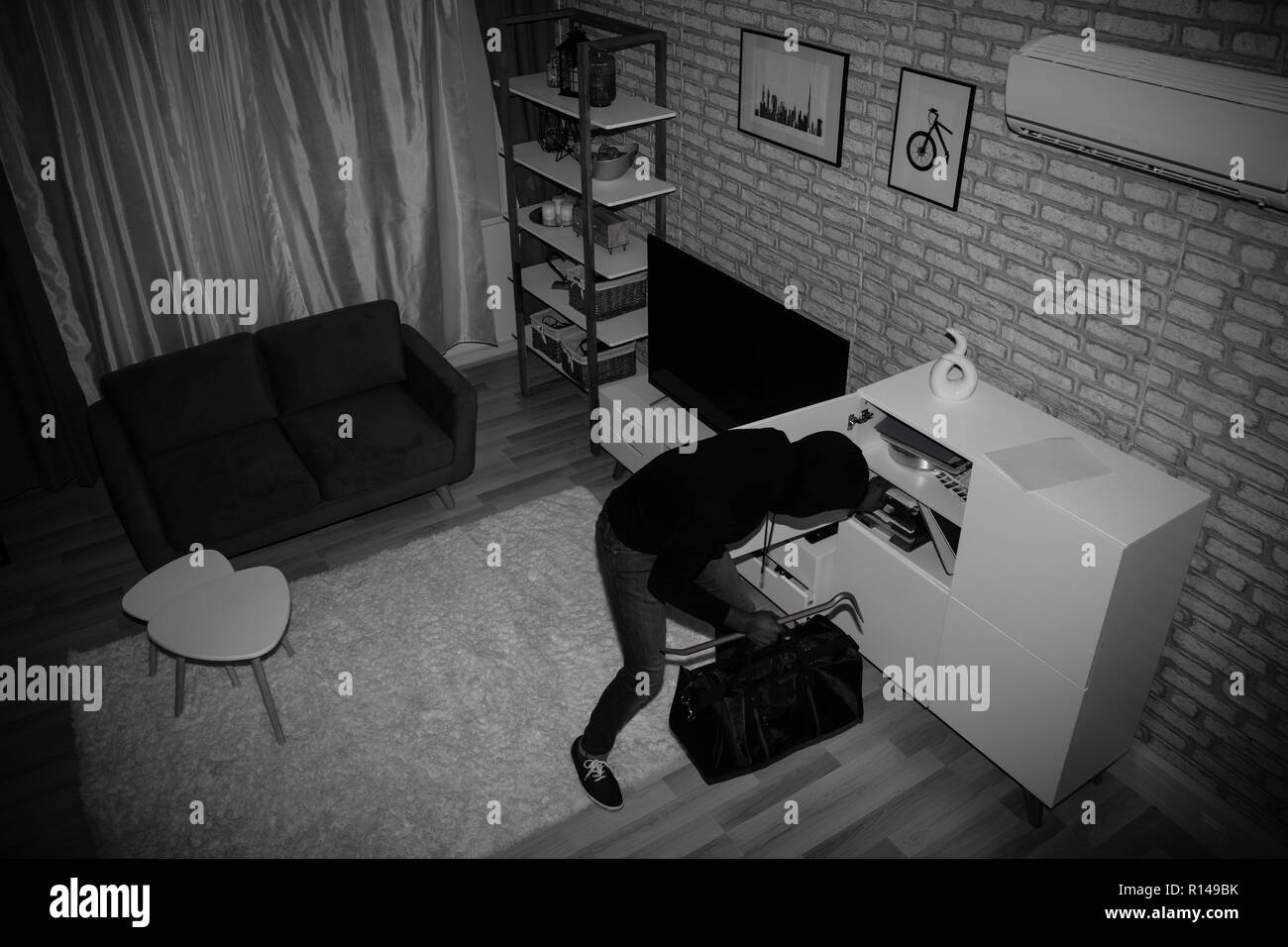 Cctv footage man Black and White Stock Photos & Images - Alamy