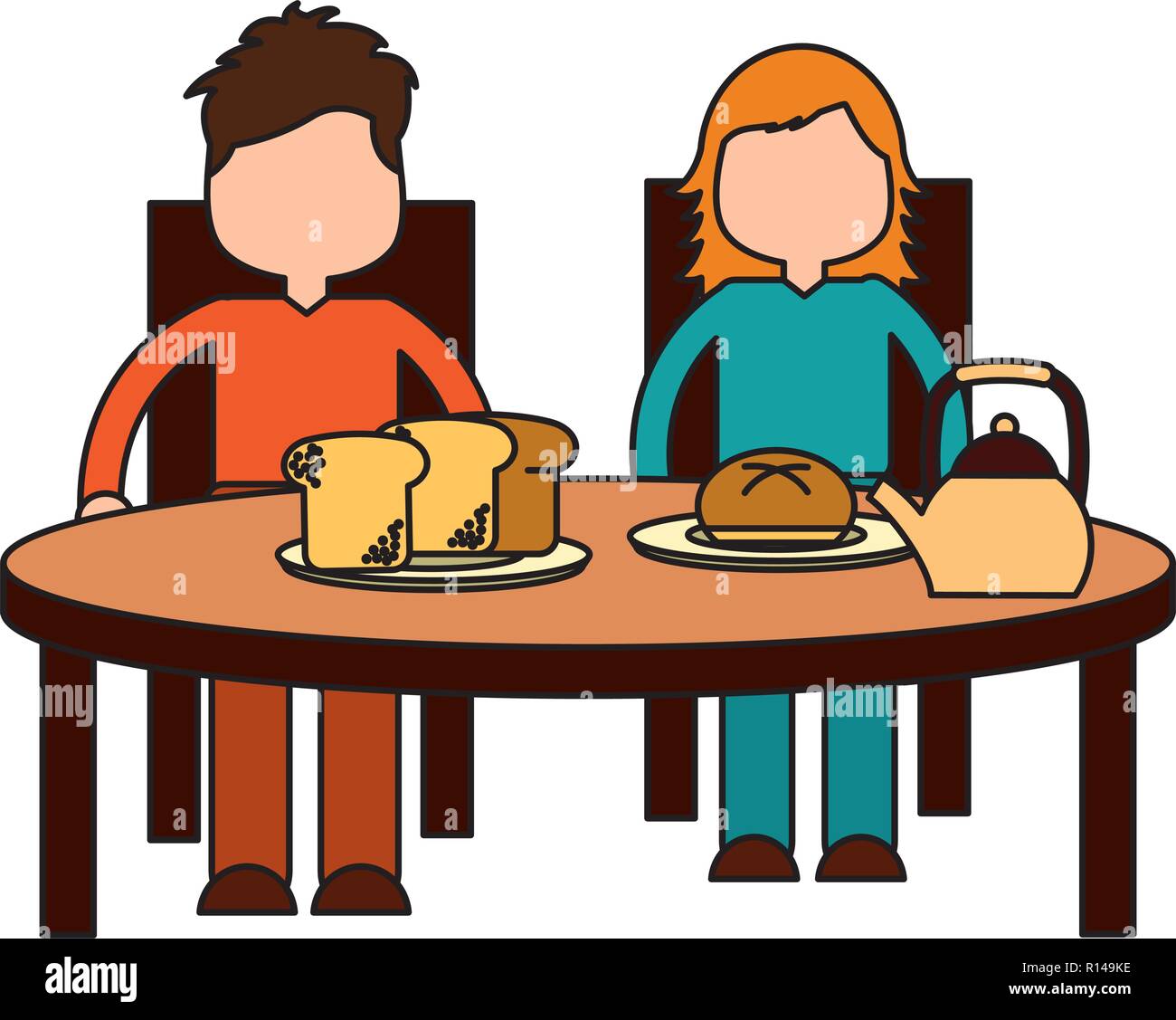 Boy Breakfast Cartoon Illustration Stock Photos & Boy Breakfast Cartoon ...