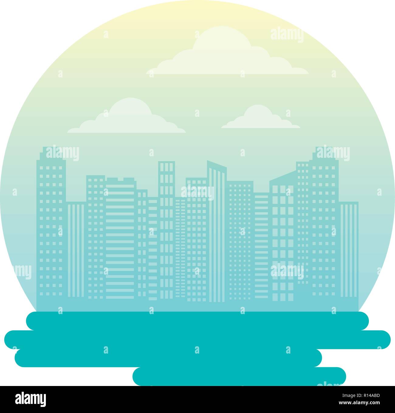 cityscape skyscrapers town urban scene vector illustration Stock Vector ...