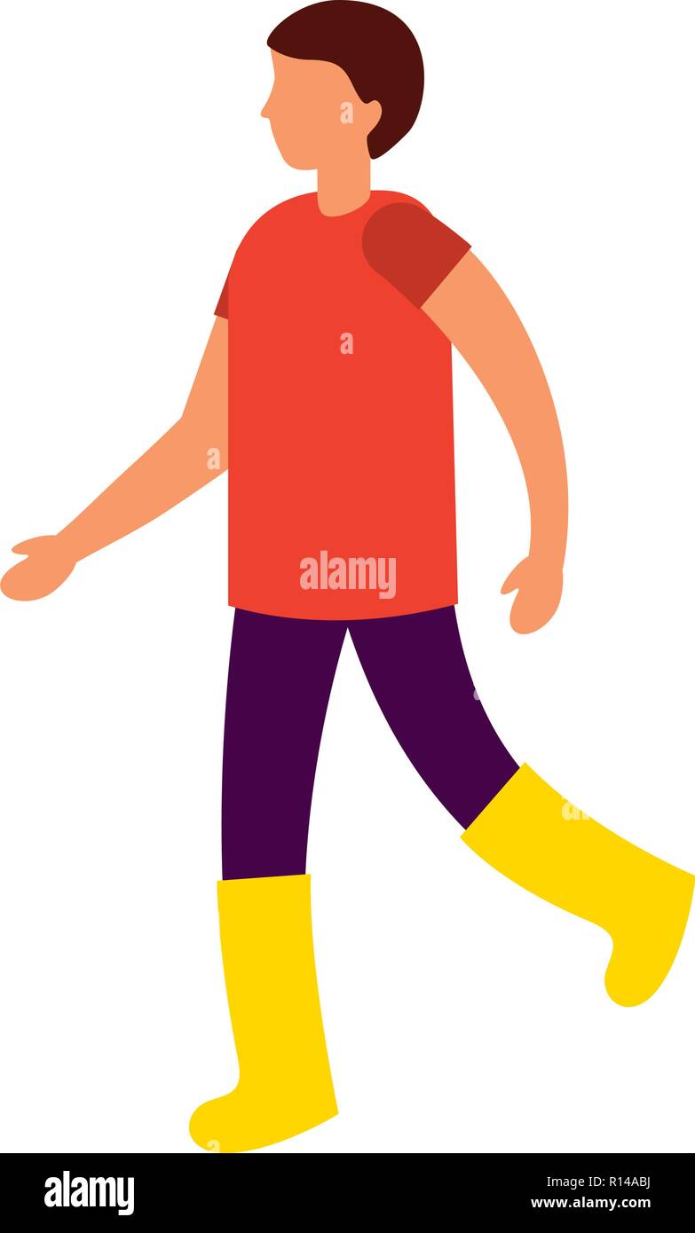 young boy standing on white background vector illustration Stock Vector ...