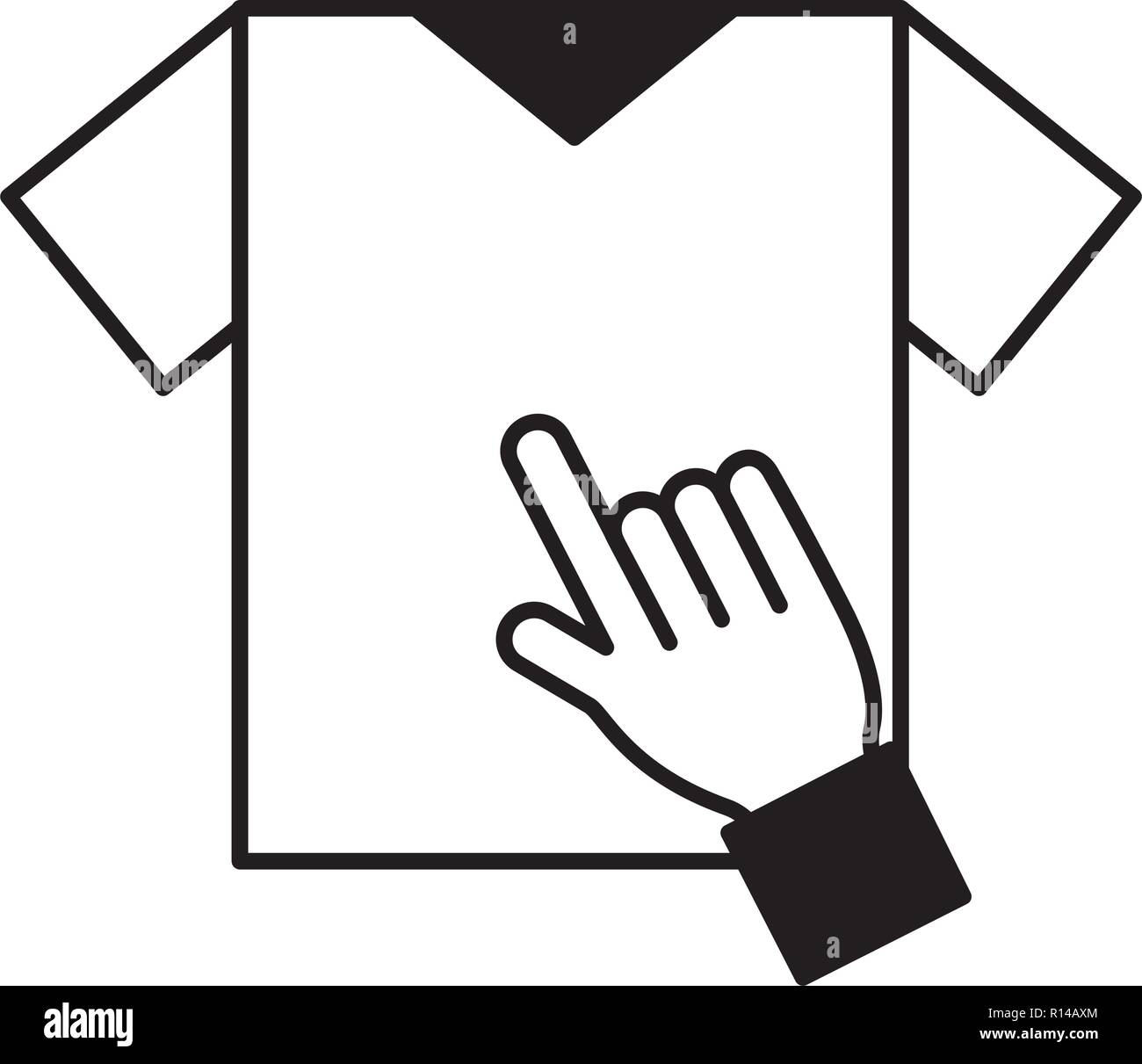 hand click tshirt online shopping vector illustration Stock Vector ...