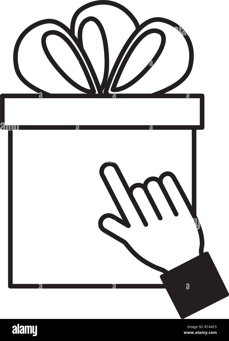 hand click gift online shopping vector illustration Stock Vector Image ...