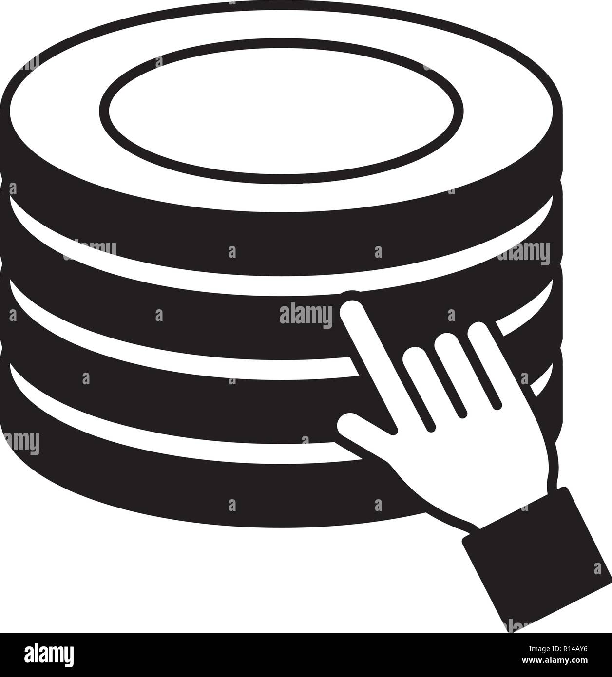 hand click stack coins online shopping vector illustration Stock Vector ...