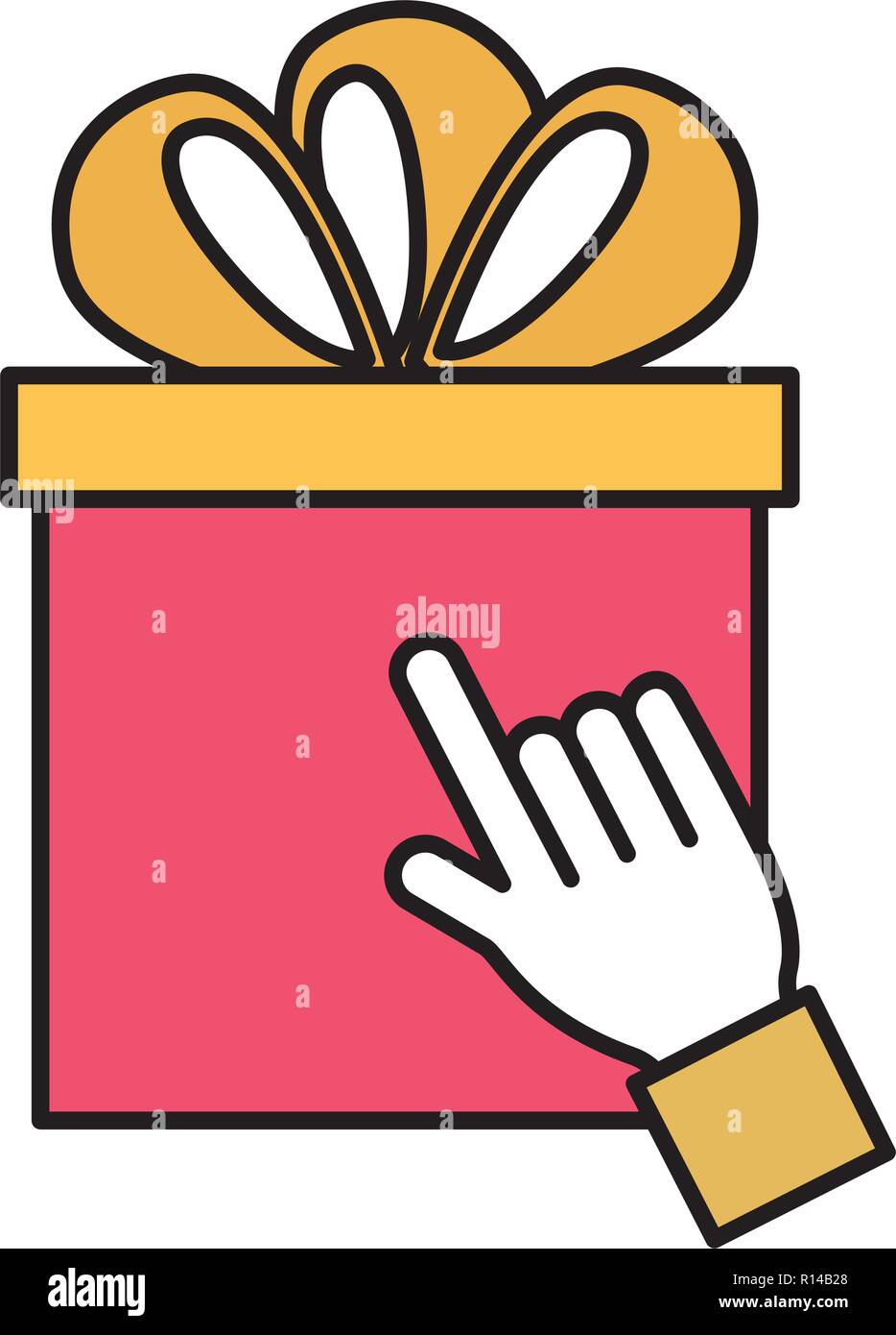 hand click gift online shopping vector illustration Stock Vector Image ...