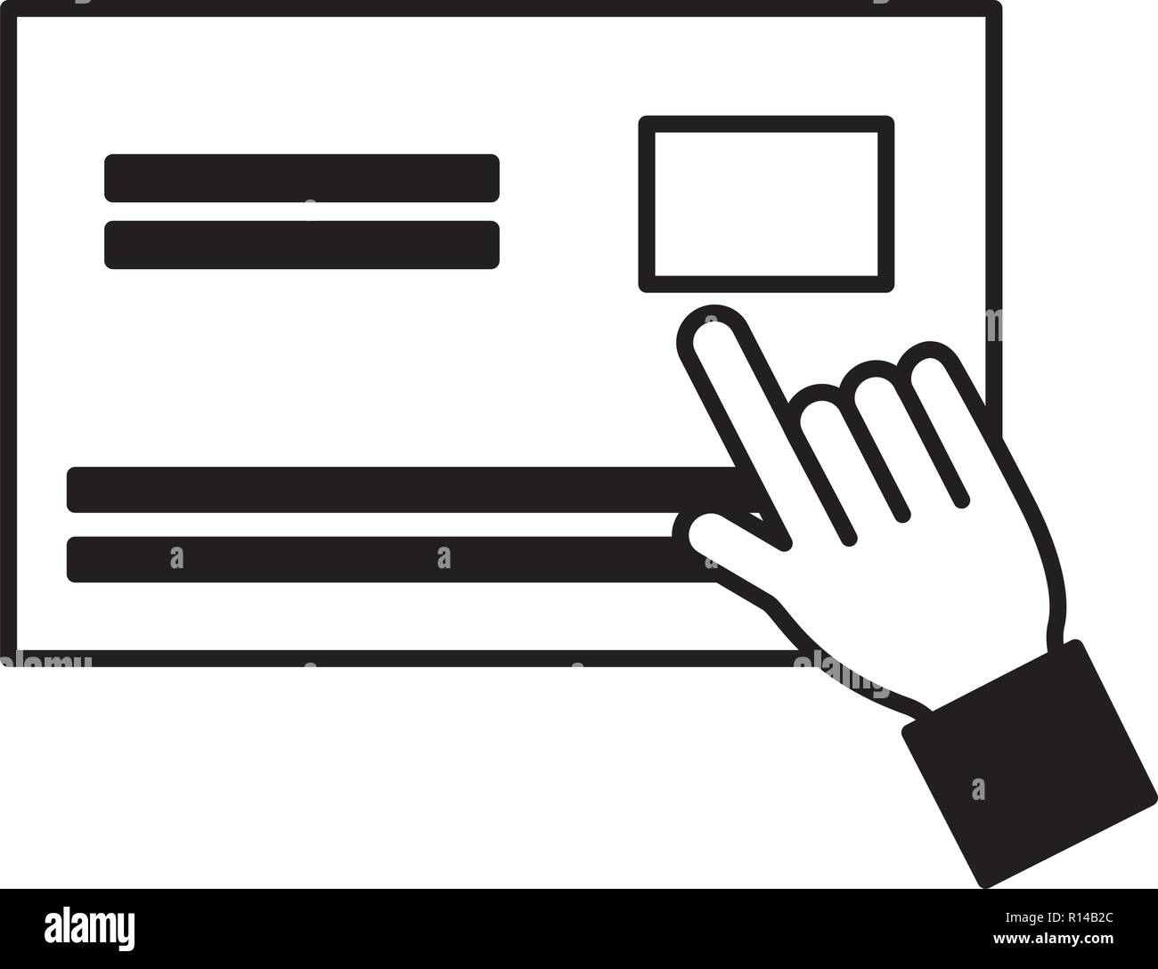 hand click bank credit card online shopping vector illustration Stock ...