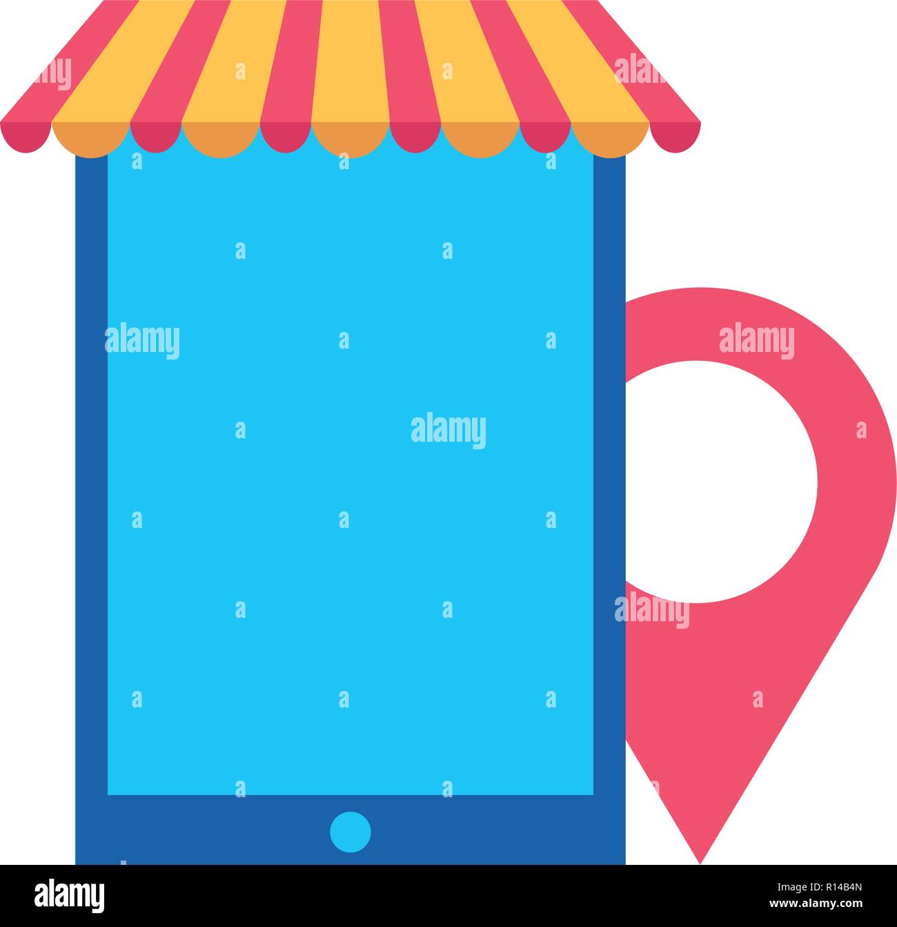 mobile pointer location online shopping vector illustration Stock ...